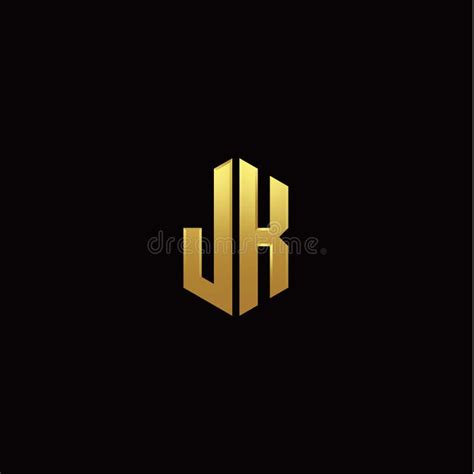 J K Modern Monogram Style Initial Logo Template Stock Illustration