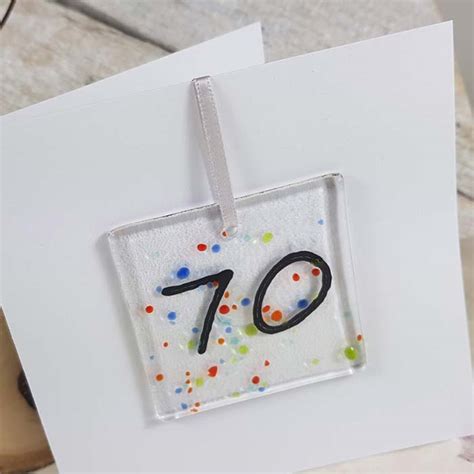 70th Celebration Glass Decoration Card Art Room 59