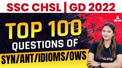Ssc Chsl 2022 Ssc Gd Top 100 Questions English Classes By