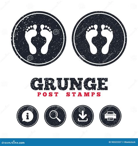 Human Footprint Sign Icon Barefoot Symbol Stock Vector Illustration