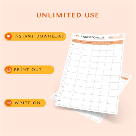Multiple Patient Medication Log Printable Medication Tracker Nursing