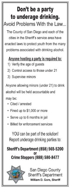Social Host Laws In The County Of San Diego Monica Zech