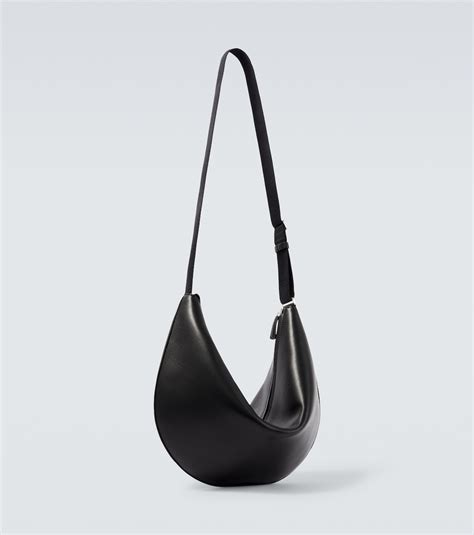 Crescent Leather Crossbody Bag In Black The Row Mytheresa