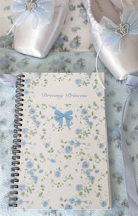 Blue Floral Dreamy Princess Notebook Etsy