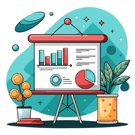 A Colorful Presentation Board With Graphs And Plants Premium Ai