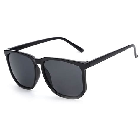 Owl ® 046 C1 Rectangle Eyewear Sunglasses Womens Mens Metal Black