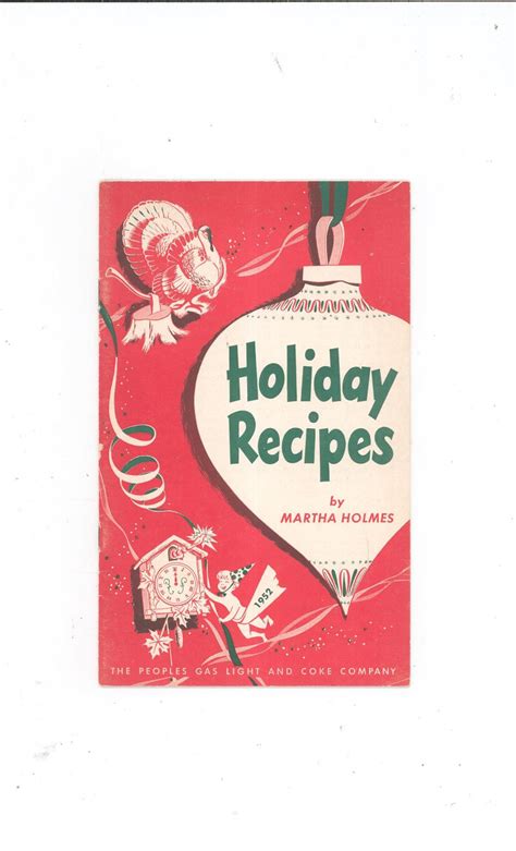 Vintage The Holiday Book Cookbook Peoples Gas Light And Coke Company 1952