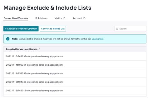Exclude And Include Lists Pendo Help Center
