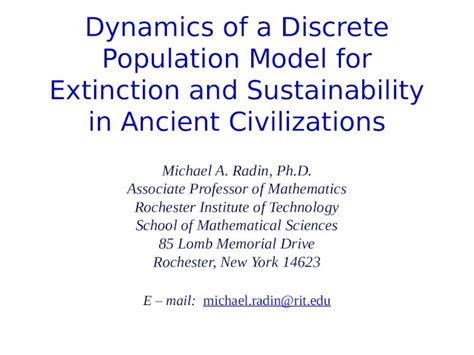 Pptx Dynamics Of A Discrete Population Model For Extinction And Sustainability In Ancient