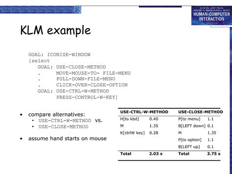 Human Computer Interaction Cognitive Models Ppt