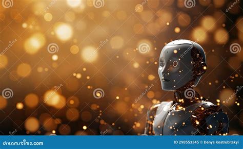 Shiny Robot In Bokeh Sparks Stock Illustration Illustration Of