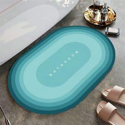 Jual Keset Kaki Bludru Anti Slip Halus Keset Dapur Keset Lantai Kamar Mandi Mat Cyan Di Seller