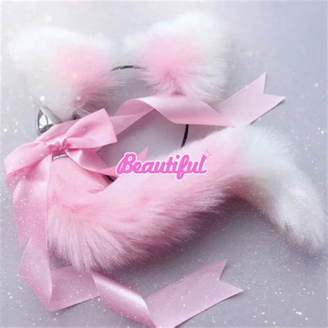 Tail Plug And Earsddlgpink Tail Plugtail Buttplugcat Tail Etsy