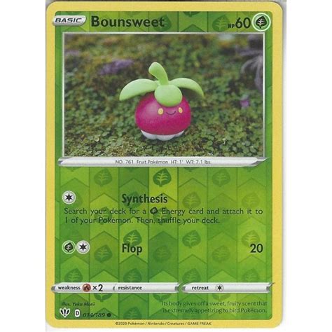 Pokemon Trading Card Game Bounsweet Reverse Holo SWSH Darkness Ablaze Trading
