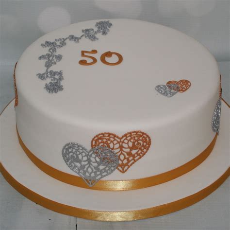 Goldsilver 50th Birthday Cake
