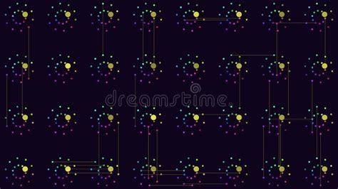 Colorful Circle Grid Floating On Black Background Stock Video Video