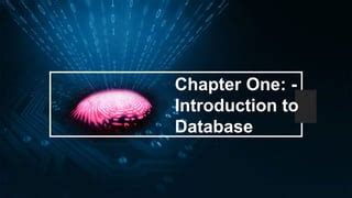 Introduction To Database Chapter One DB Pptx