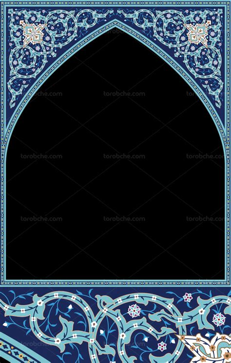 وکتور طرح کاشی کاری محراب مسجد شماره 08 گرافیک با طعم تربچه