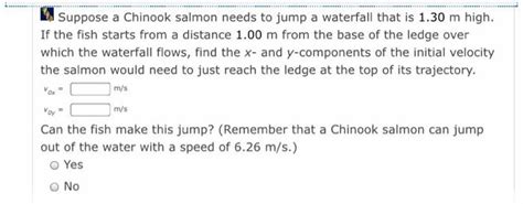 Solved Suppose A Chinook Salmon Needs To Jump A Waterfall Chegg