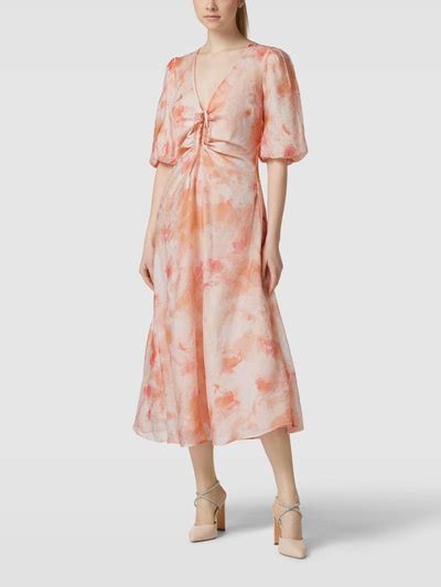 Bardot Midi Jurk In Batiklook Model FARLOW In Abrikoos Online Kopen