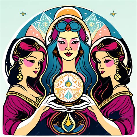 Premium Vector Beauty Fortune Tellers Gypsy Oracle Mystic Ladies
