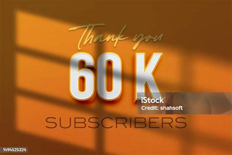 60k 가입자 축하 인사말 배너 3d 압출 디자인 Number 1000에 대한 스톡 벡터 아트 및 기타 이미지 Number
