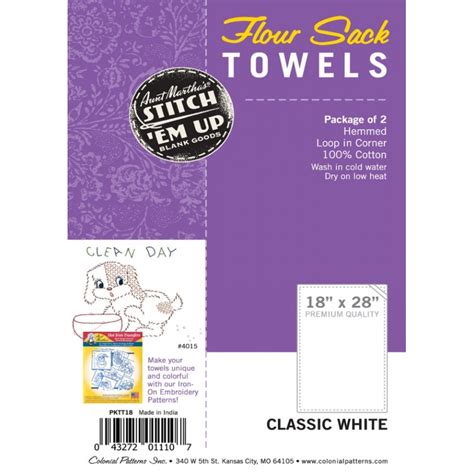 Aunt Marthas® Flour Sack Towels Classic White 18 X 28