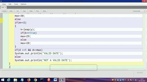 Java Program To Input Date Month Year And Check Whether It Is Valid Or Invalid YouTube