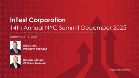Intest Corporation Intt Presents At 14th Annual Nyc Summit Investor