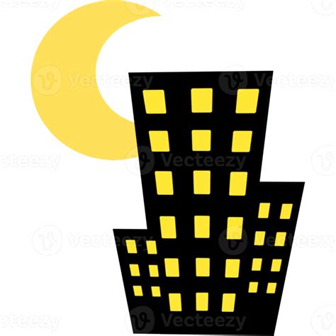 Building And Moon 15327577 Png