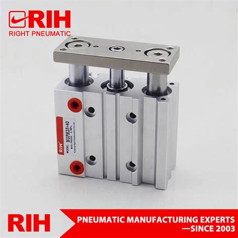 Smc Type Three Shaft Rod Guided Double Action Mgpm Series Compact
