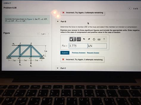 Solved Problem Of Part A Consider The Truss Shown Chegg