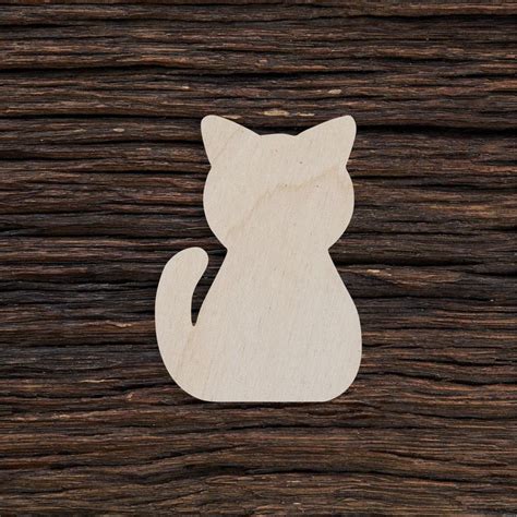 Wooden Cute Cat Shape For Crafts And Decoration Laser Cut Cat Cat Lover T Cat Lover Cat Art