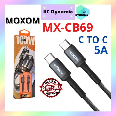Original Moxom Cable Mx Cb69 1m 100w 5a Super Fast Charging Cable Type C To Type C Kabel