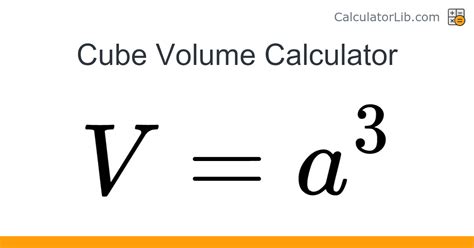Cube Volume Calculator Online Calculator
