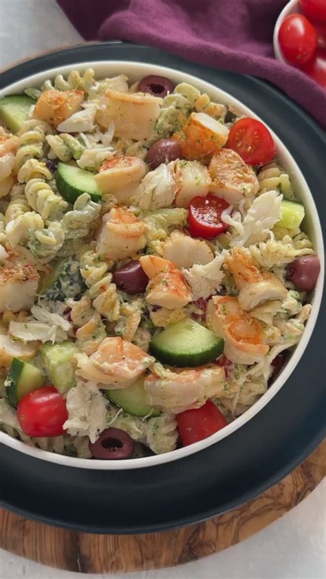 Seafood Pasta Salad With Shrimp And Crab Seafood Salad Pasta Sea