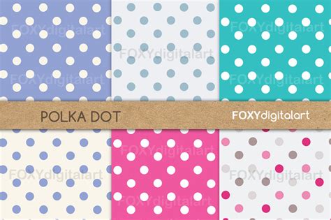 Polka Dot Digital Paper Pack By Foxydigitalart Thehungryjpeg