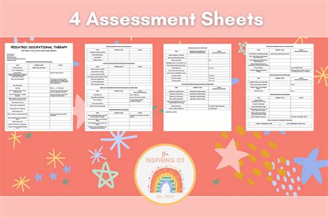 Ot Assessment Template School Based Pediatric Occupational Therapy Informal Evaluation Forms Etsy