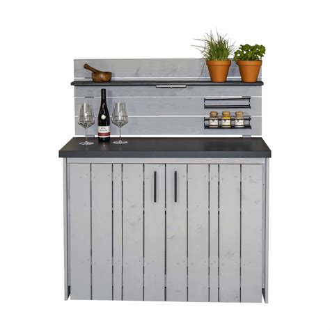 Outdoorküche Culina Premium Anrichte Grau Mit Rollen
