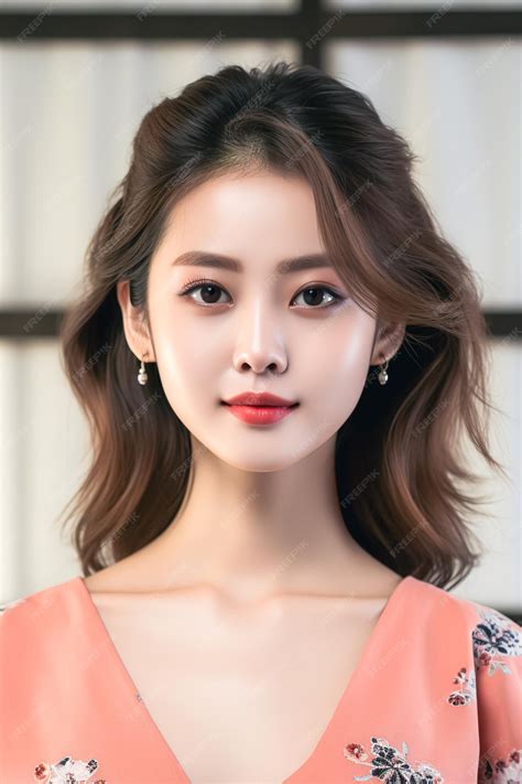 Premium Photo Beautiful Short Hair Asian Woman Model With Natural Makeup And Clean Fresh Skin