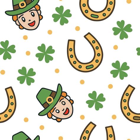 caprichoso duendes y suerte herraduras sin costura loseta modelo con juguetón acentos concepto