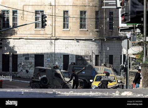 Nablus Palestinian Territories 30th Dec 2022 Palestinians Hurl