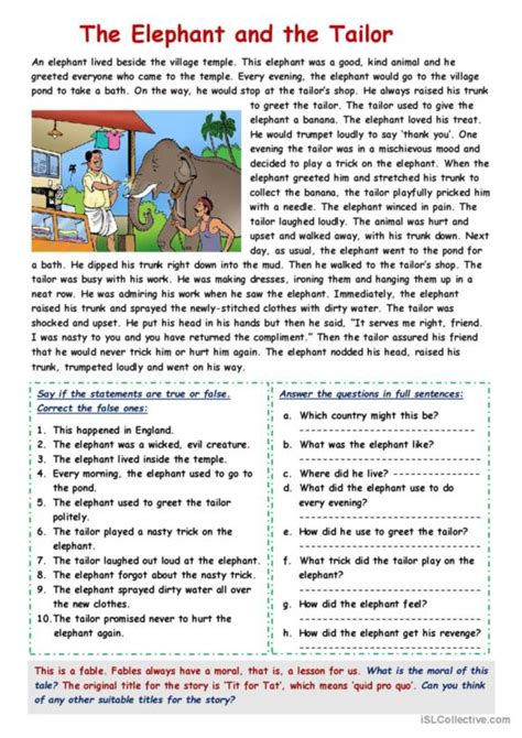 65 Elephant English Esl Worksheets Pdf And Doc