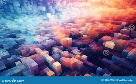 wave voxel data flow stock illustration illustration of backdrop