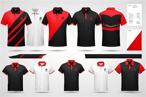 Premium Photo Tshirt Polo Red And Black Template For Design On White