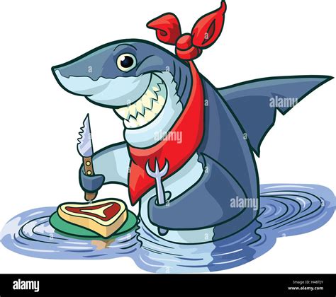 Vector Cartoon Clip Art Illustration Of A Cute Happy Smiling Shark