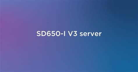 ThinkSystem SD650 I V3 Server Lenovo Press