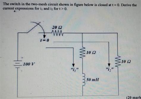 Solved The Switch In The Two Mesh Circuit Shown In Figure Chegg Com