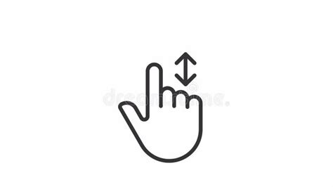 Animated Vertical Scroll Linear Icon Stock Video Video Of Swipe Finger 258694727