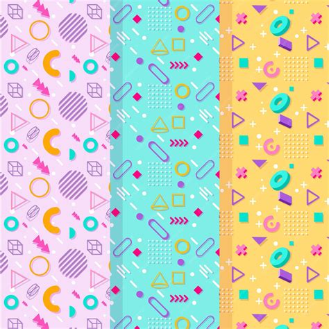 Free Vector Small Shapes Memphis Seamless Pattern
